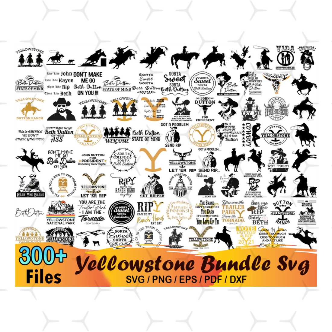 300 Mega Bundle Yellowstone Svg, Yellowstone Symbols | Inspire Uplift