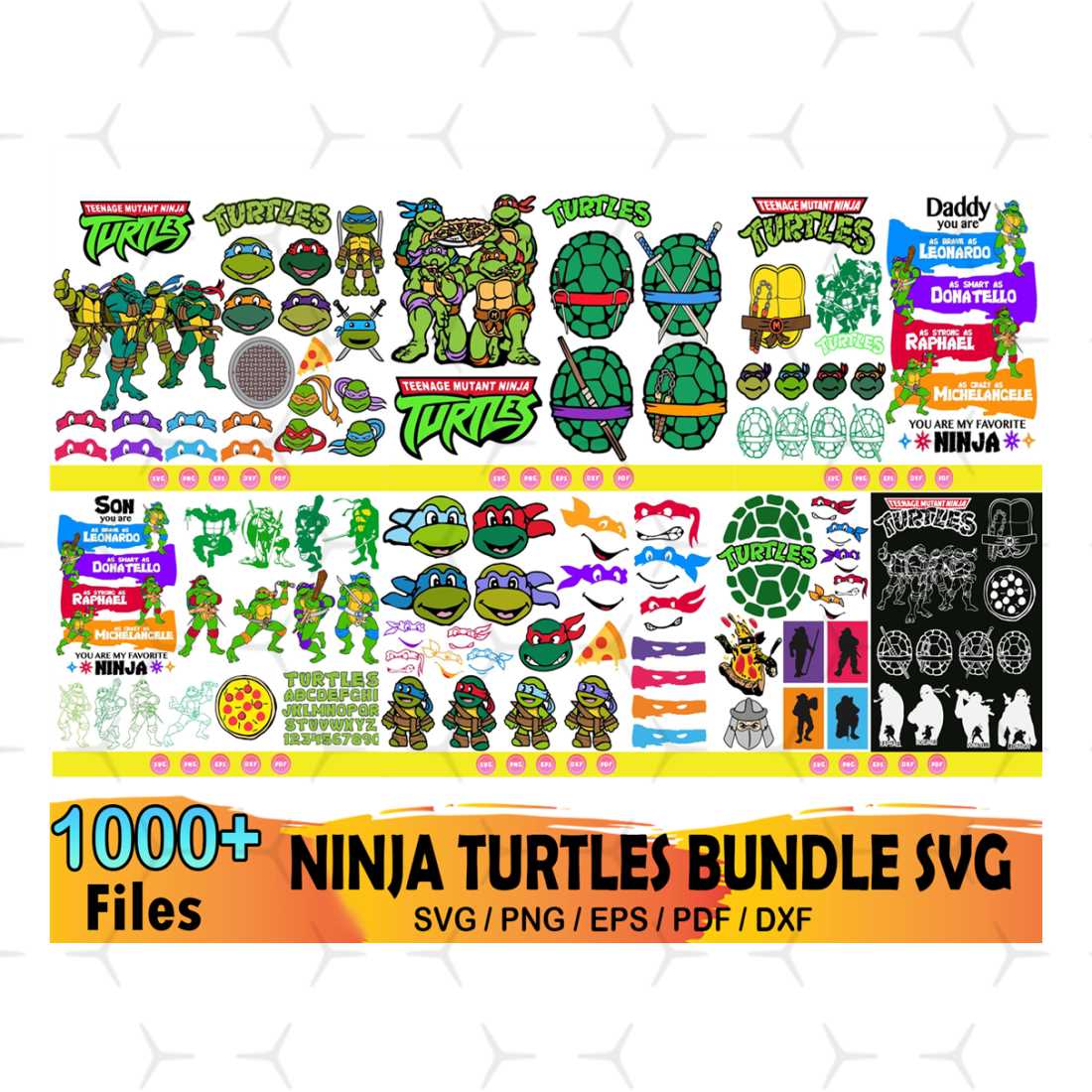 1000 Ninja Turtle Bundle Svg, Ninja Svg, Ninja Turtle Svg | Inspire Uplift