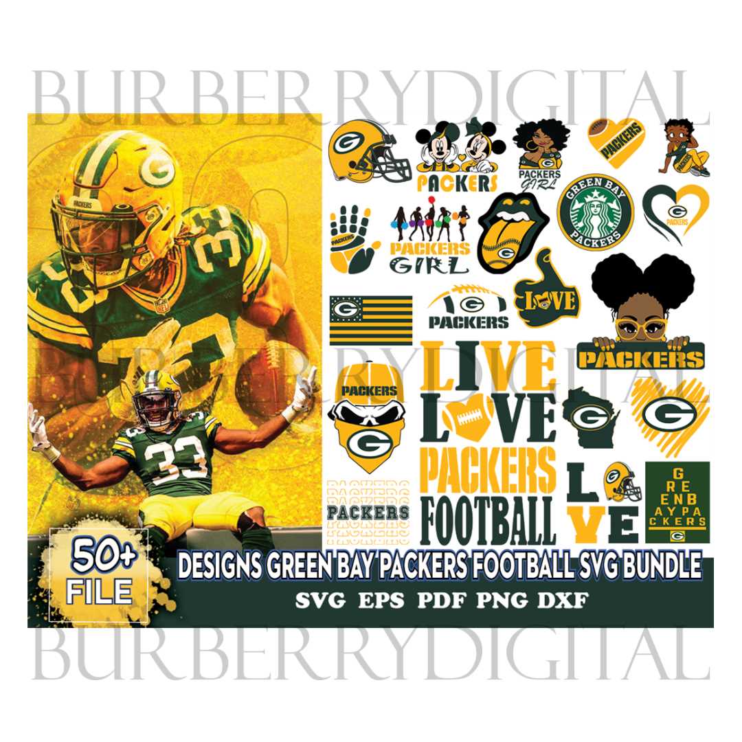 58 Designs Green Bay Packers Football Svg Bundle, Packers He - Inspire ...