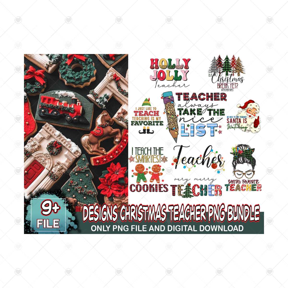 9 Designs Christmas Teacher Png Bundle, Christmas Png, Teach | Inspire ...