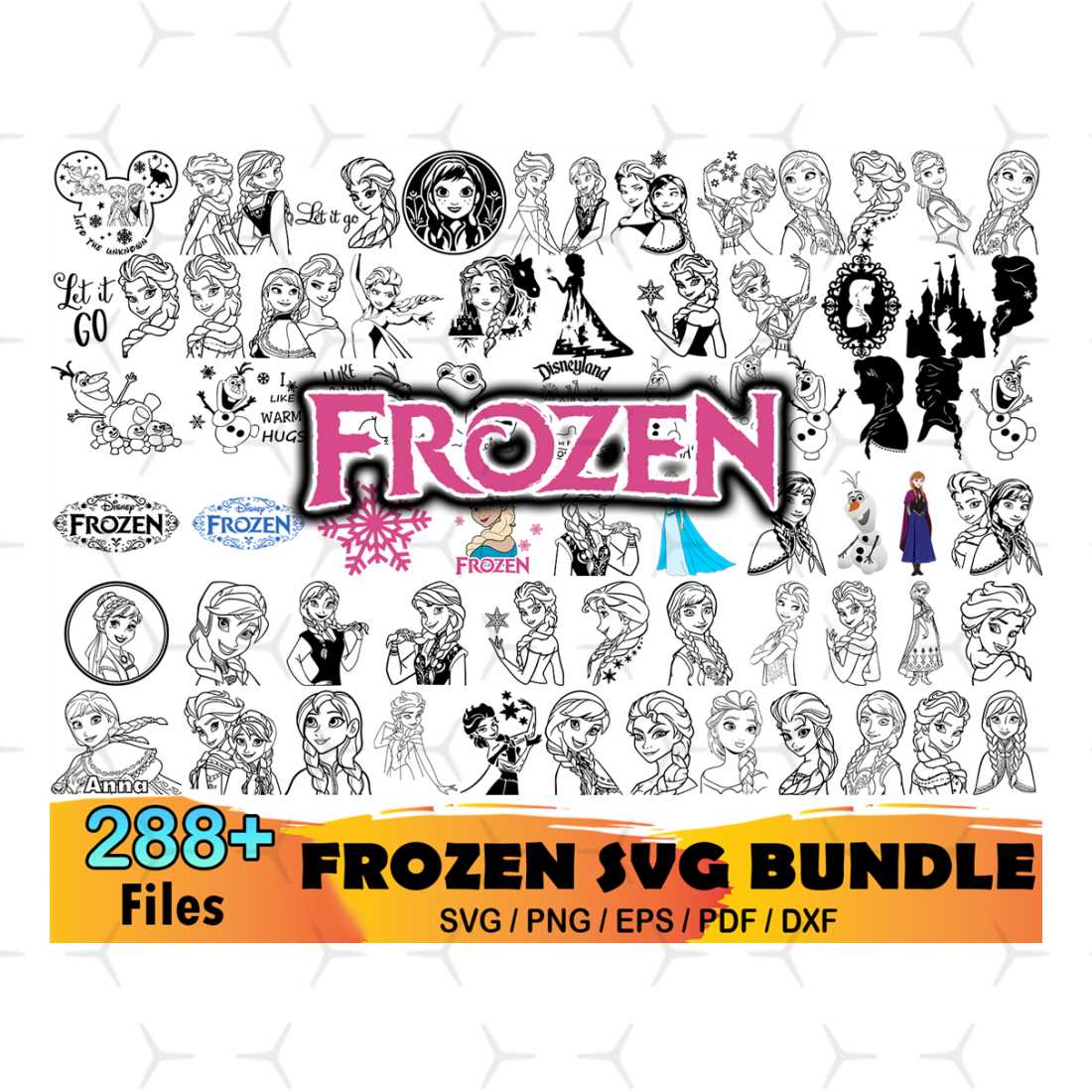 288 Files Frozen Bundle Svg, Disney Svg, Elsa Svg, Anna Svg | Inspire ...