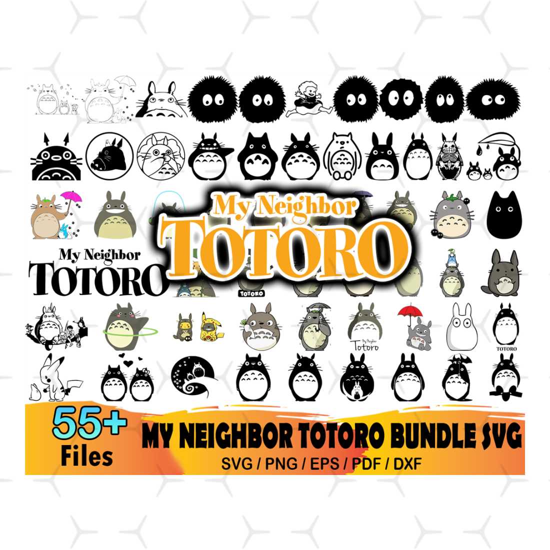 55 My Neighbor Totoro Bundle Svg, Totoro Svg, Ghibli Svg | Inspire Uplift