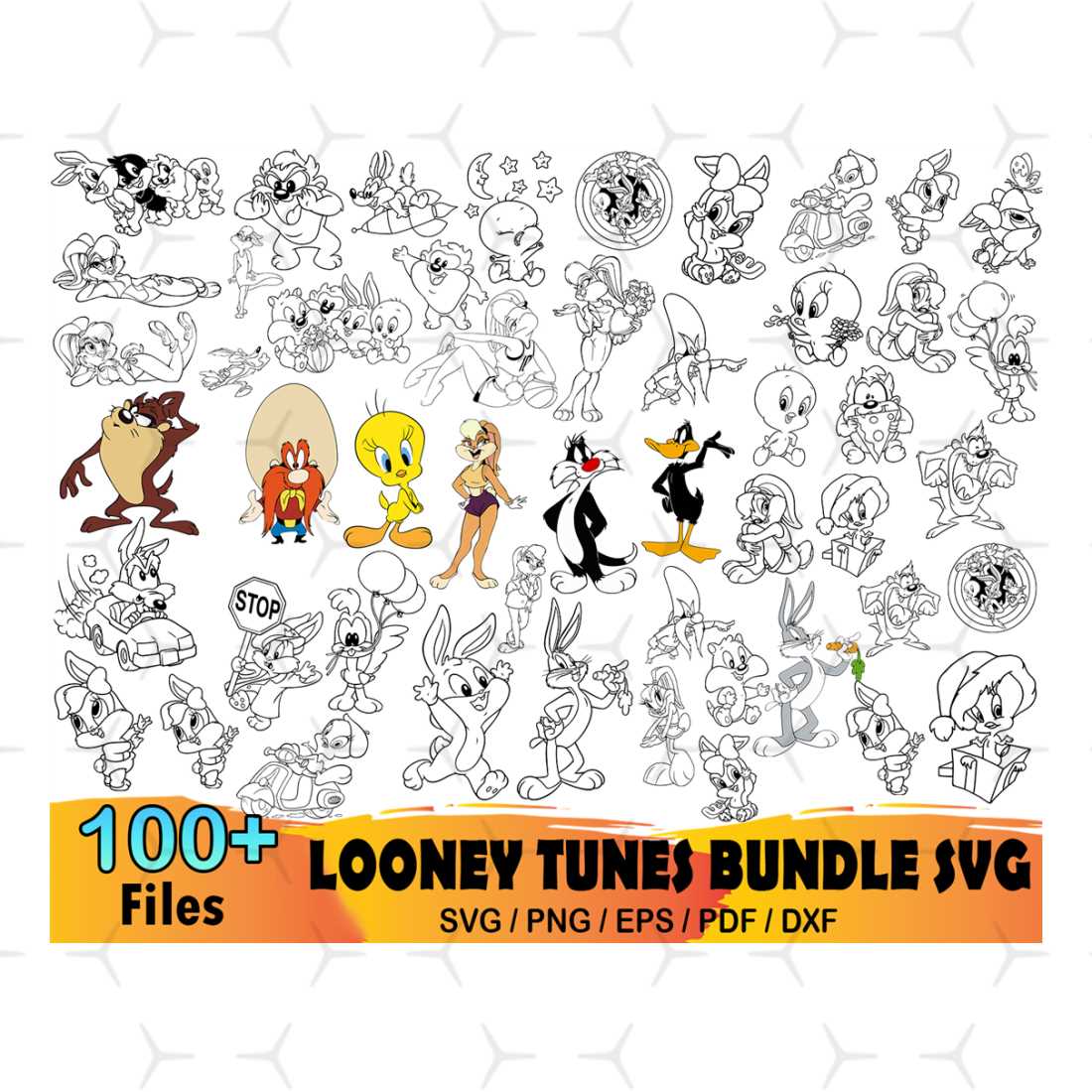 100 Looney Tunes Bundle Svg, Looney Tunes Svg, Baby Looney S | Inspire ...