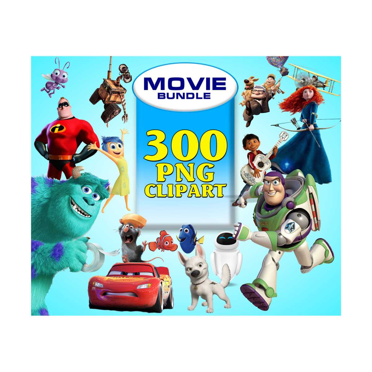300 Movie Bundle Clipart, Coco Cars, Toy Story Merida, Movie | Inspire ...