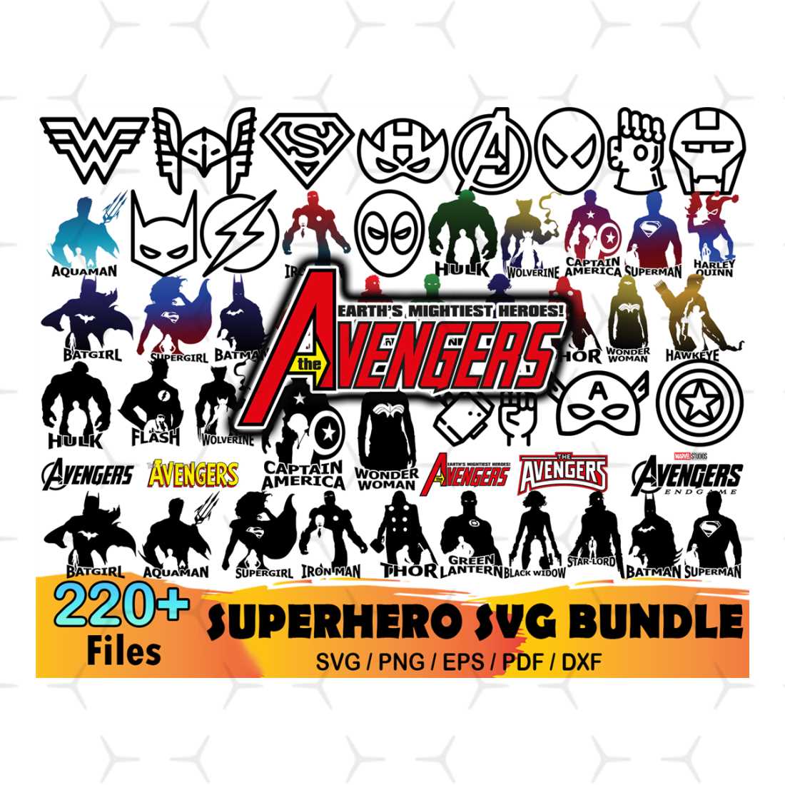 220 Superhero Svg Bundle, Marvel Svg, Avengers Svg, Super He | Inspire ...
