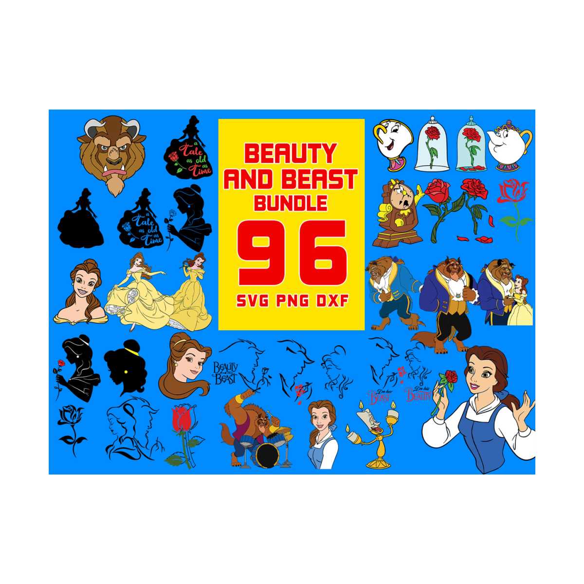 96 Files Beauty And The Beast Bundle Svg, Disney Svg, Cartoo | Inspire ...
