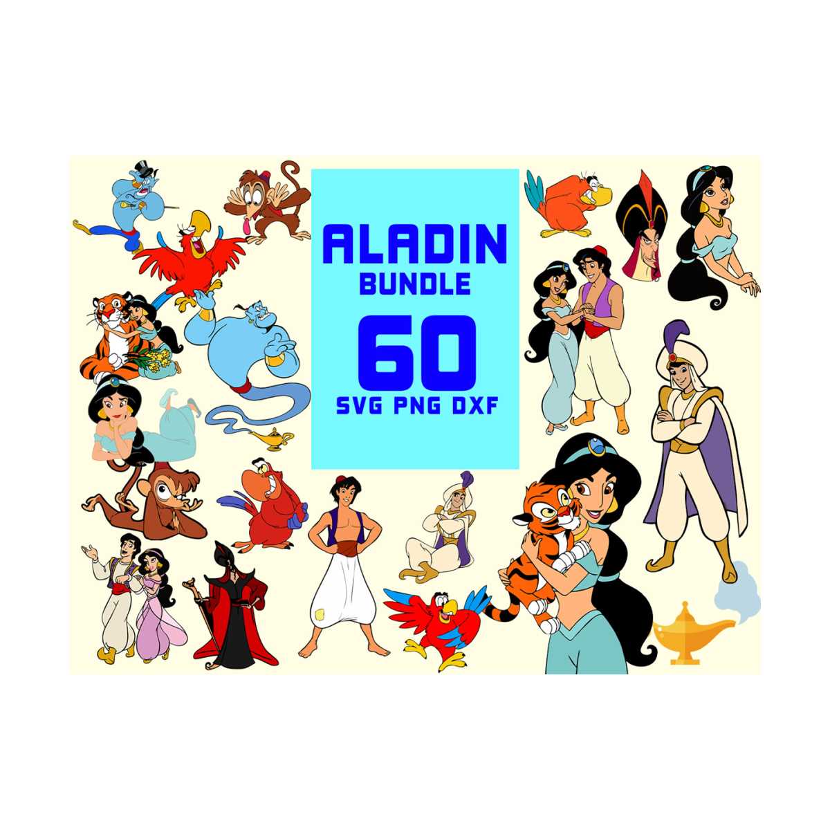 60 Files Aladin Bundle Svg, Disney Svg, Aladin Svg, Jasmine | Inspire ...