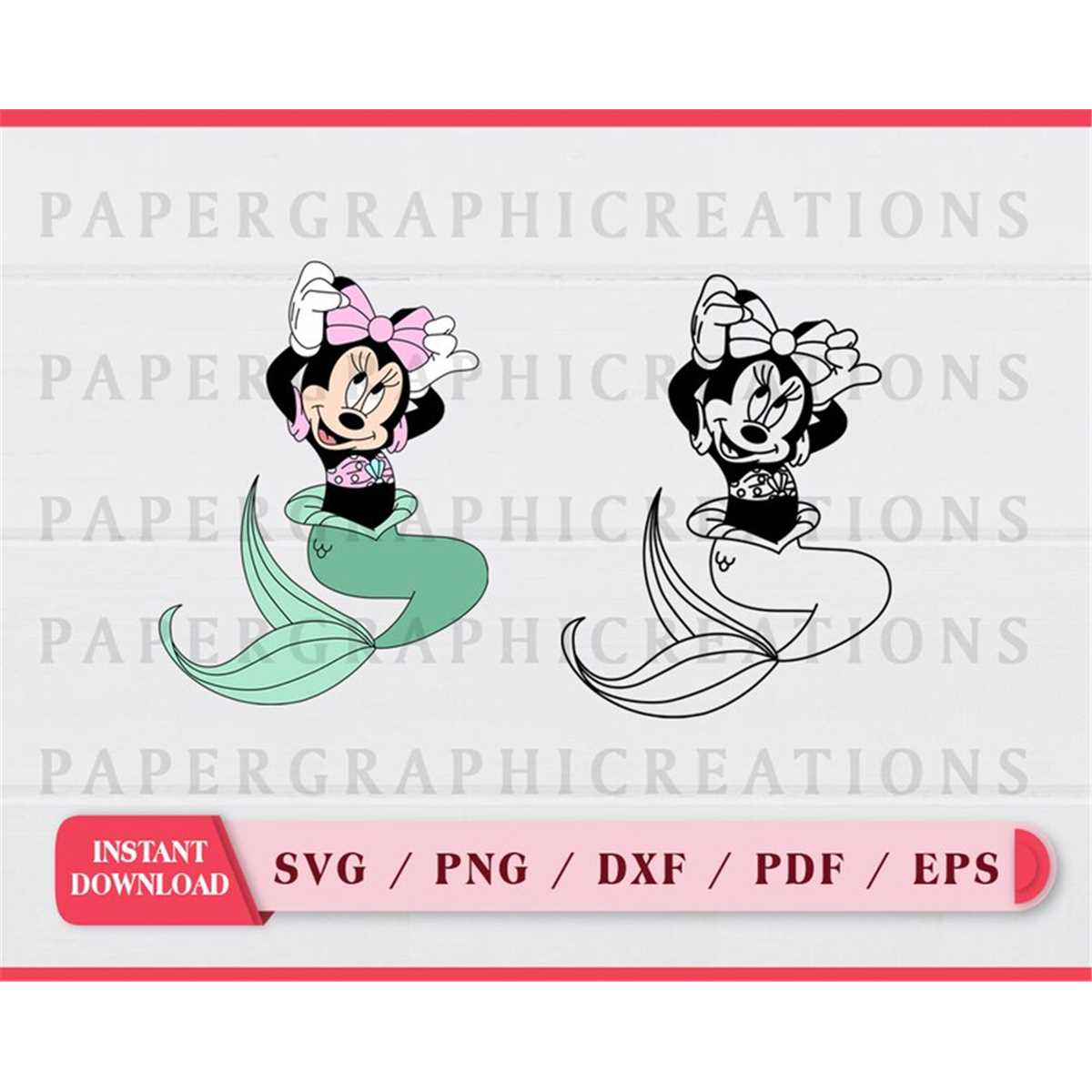 Mouse mermaid SVG, clipart, digital file | Inspire Uplift
