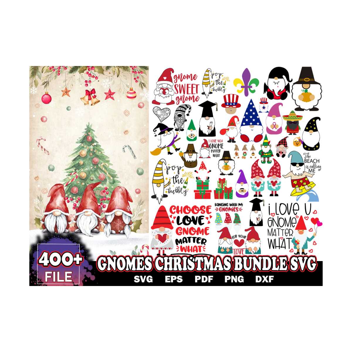 400 Gnomes Christmas Bundle Svg, Christmas Svg, Gnomes Svg, - Inspire ...