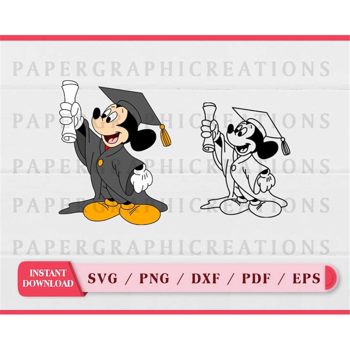 Mouse Graduation SVG, clipart, digital file | Inspire Uplift