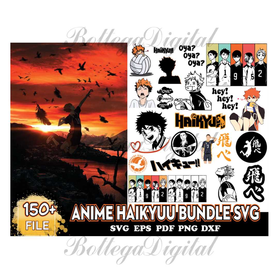 150 Anime Haikyuu Bundle Svg, Cartoon Japan Svg | Inspire Uplift