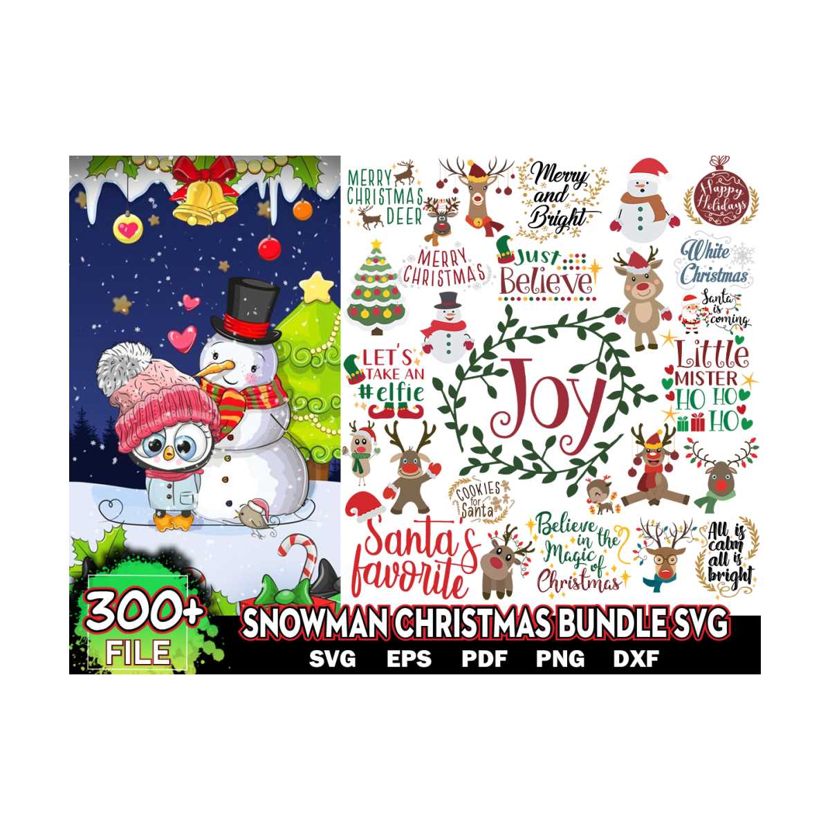300 Snowman Christmas Bundle Svg, Christmas Svg Santa Svg, S | Inspire ...