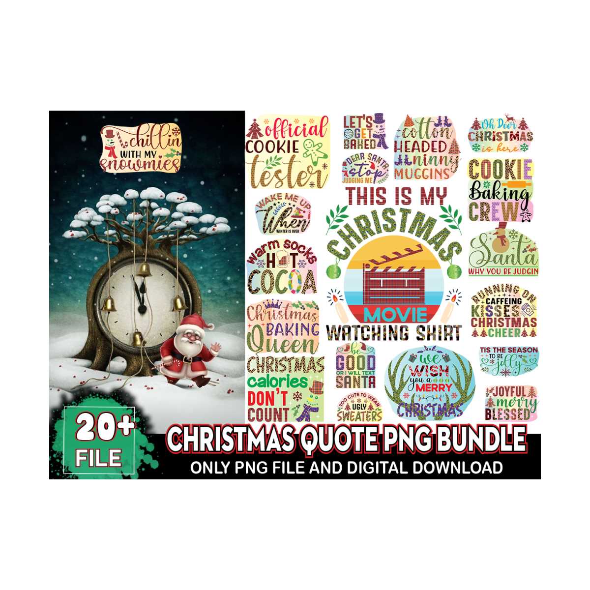 20 Files Christmas Quotes Svg Bundle, Christmas Svg, Mery Ch | Inspire ...