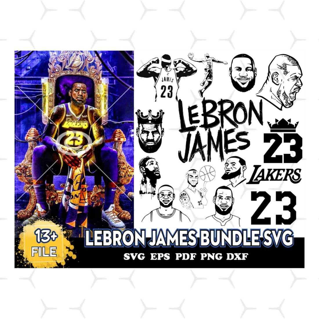 13 Files Lebron James Bundle Svg, Sport Svg | Inspire Uplift