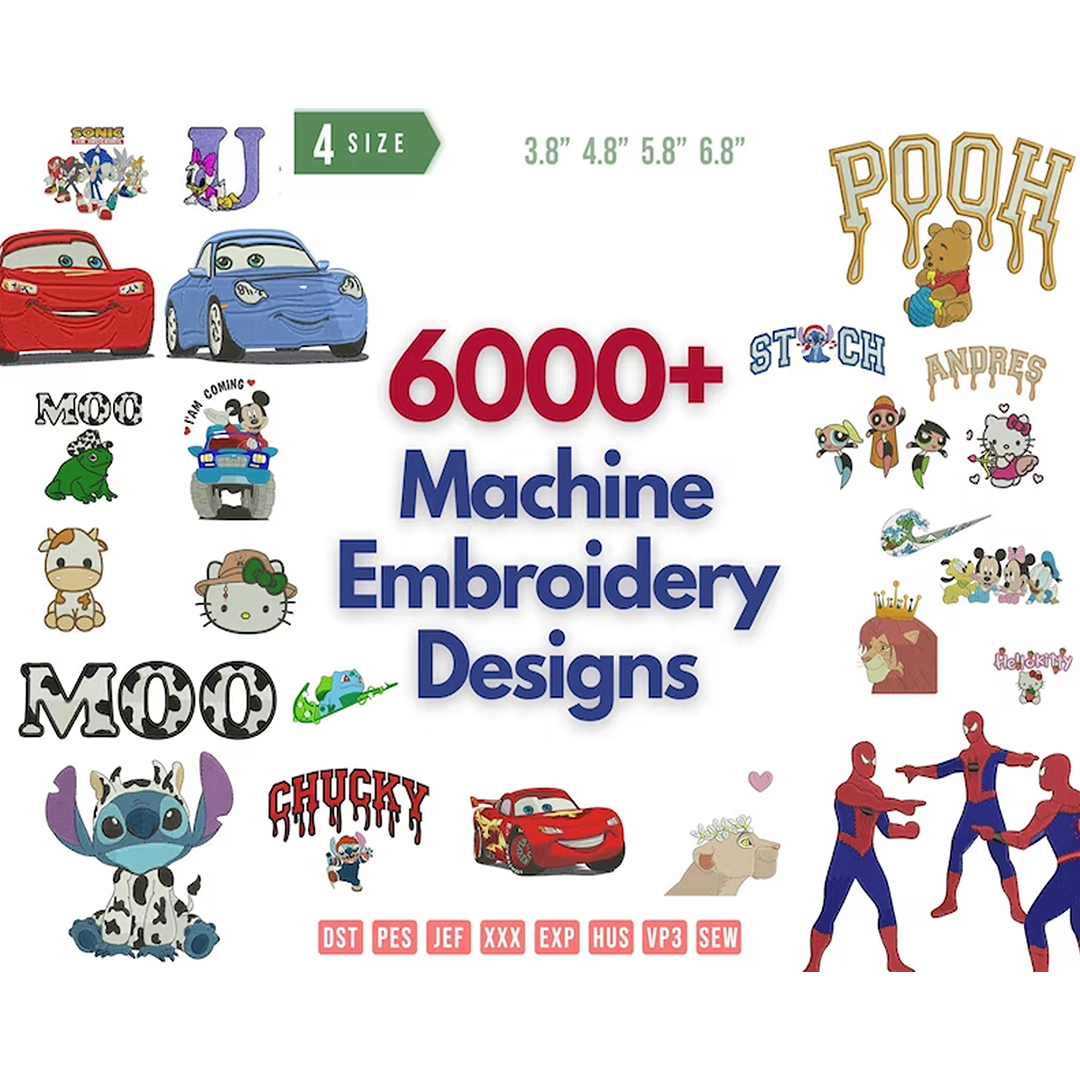 cartoon embroidery, trendy embroidery, disney embroidery, po - Inspire ...