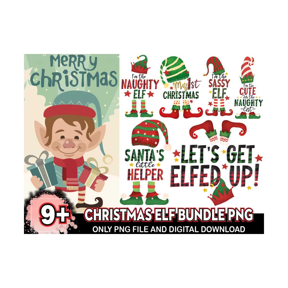 9 Designs Christmas Elf Bundle Png, Christmas Png, Elf Png, | Inspire ...