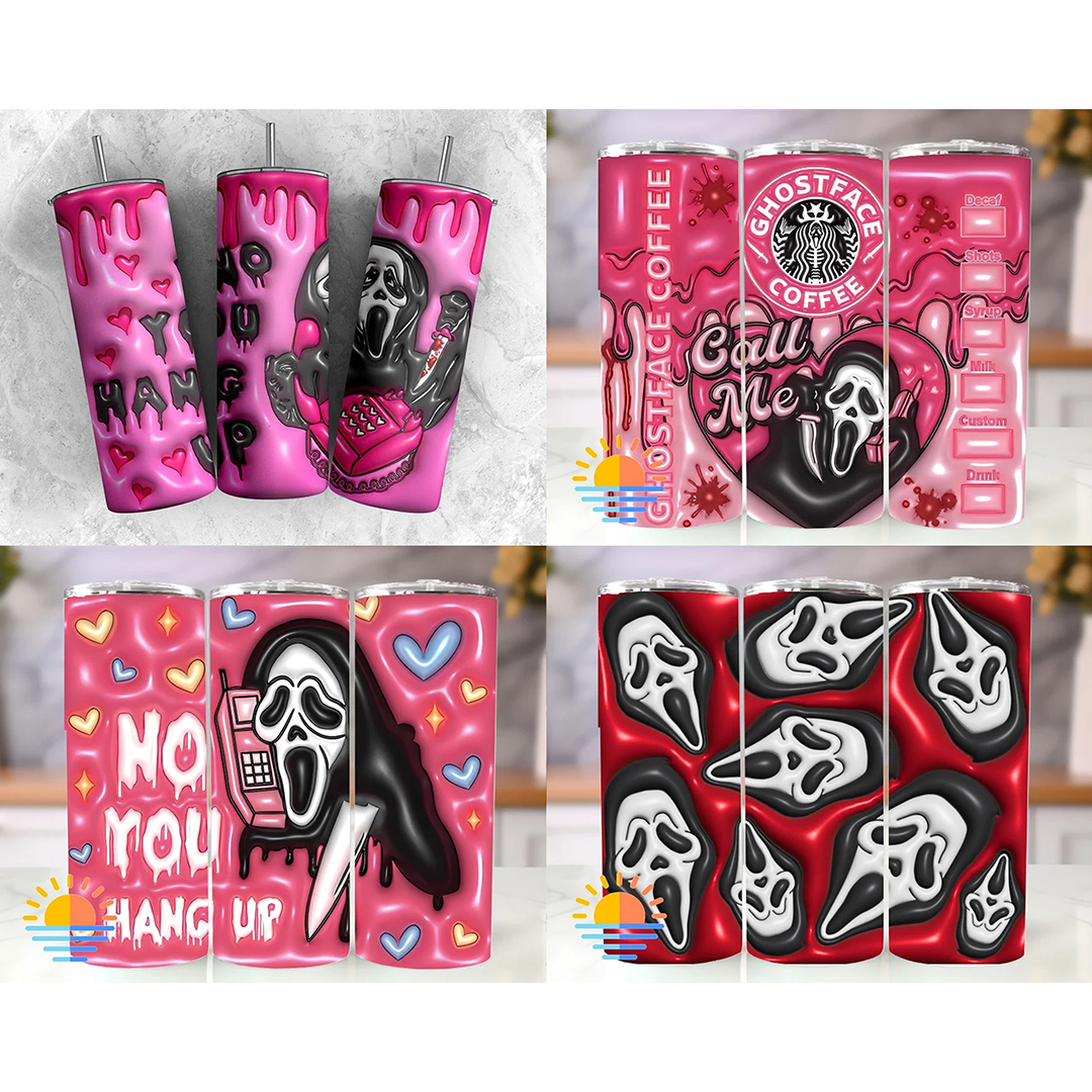 Ghost face, 3D Inflated Puff No You Hang Up 20oz 30oz Tumble | Inspire ...