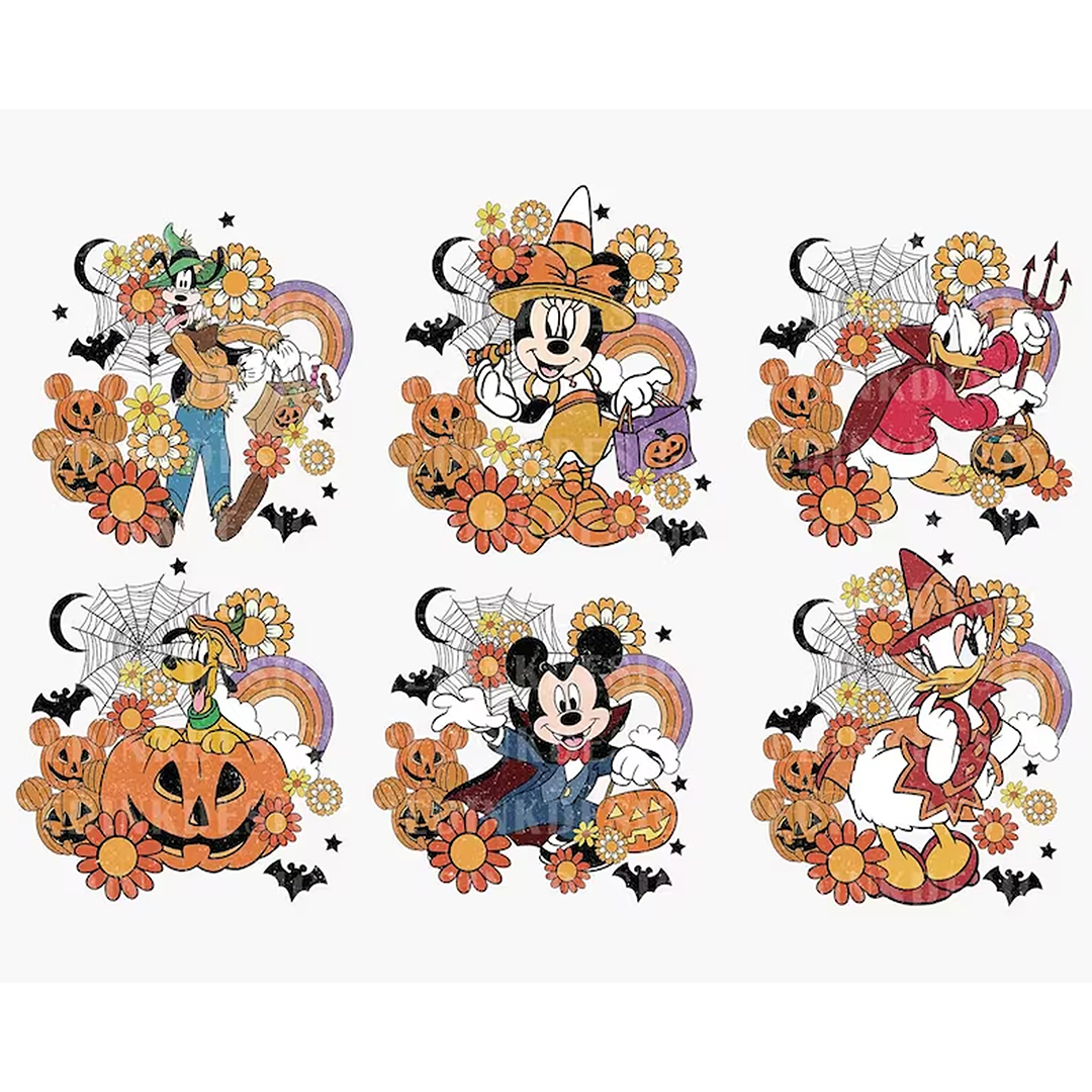 Halloween Floral Png Bundle, Retro Halloween Png, Mouse And | Inspire ...