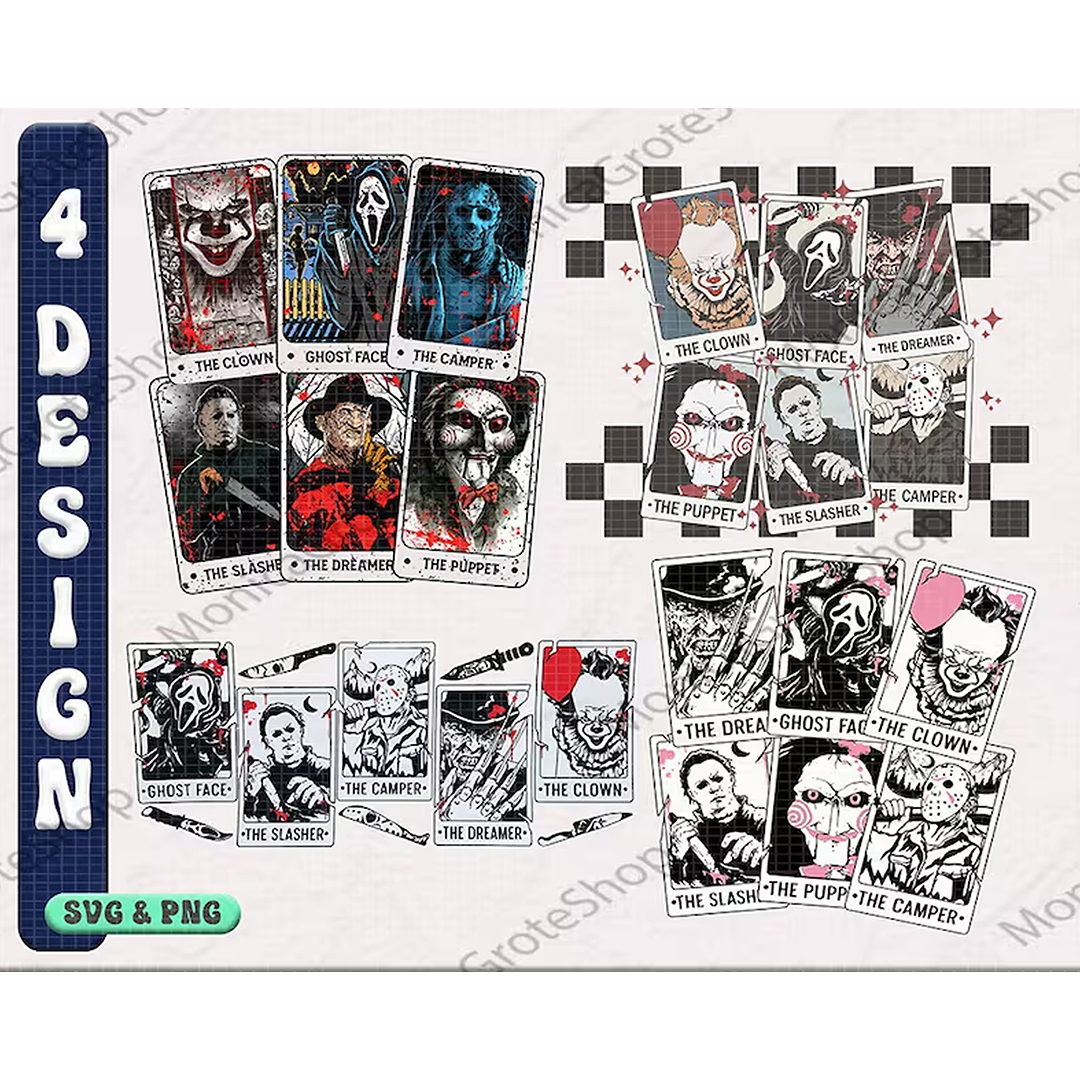 Horror Characters Tarot Card Png, Horror Movie Killers Png, | Inspire ...