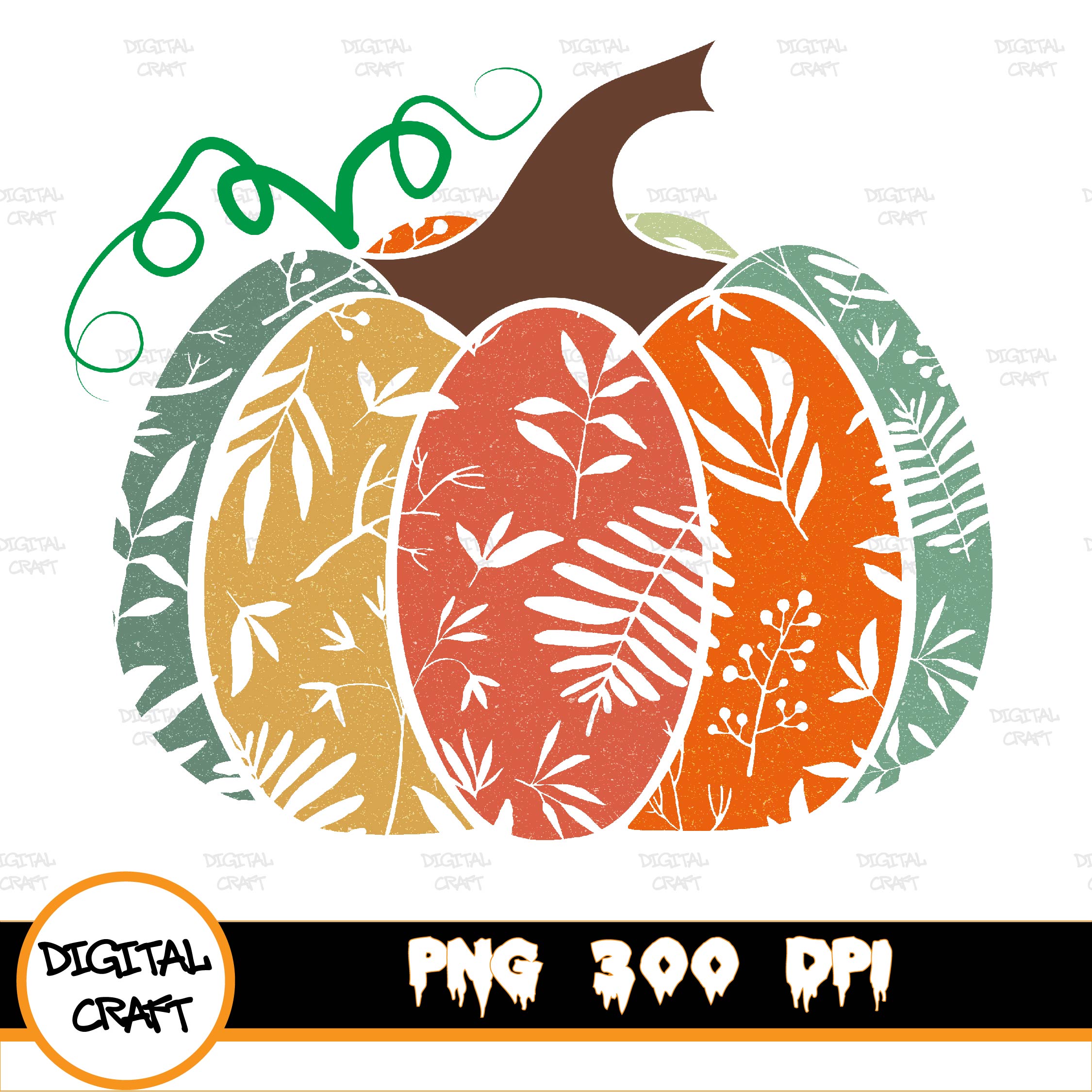 Fall Pumpkin Clipart Retro Png Colorful, Retro Pumpkin Png T - Inspire ...