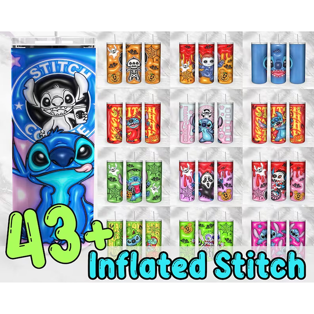 Stitch Inflated Tumbler Wrap PNG, Lilo And Stitch 3D Inflate | Inspire ...