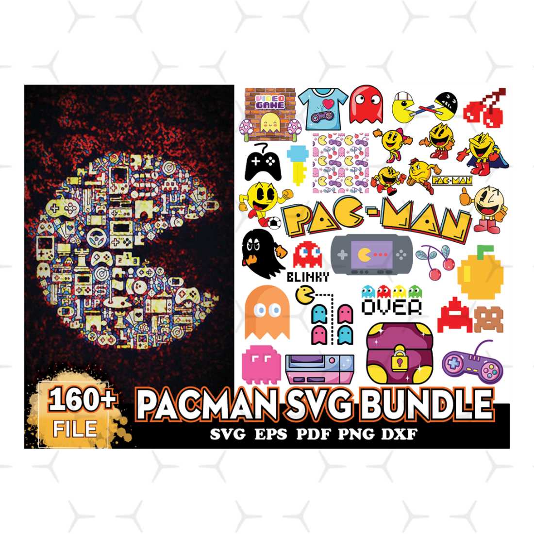 160 Files Pacman Svg Bundle, Game Over Svg | Inspire Uplift