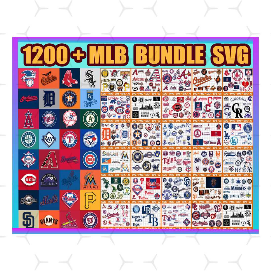 1200 Files MLB Team Bundle Svg, Sport Svg, MLB Team svg | Inspire Uplift