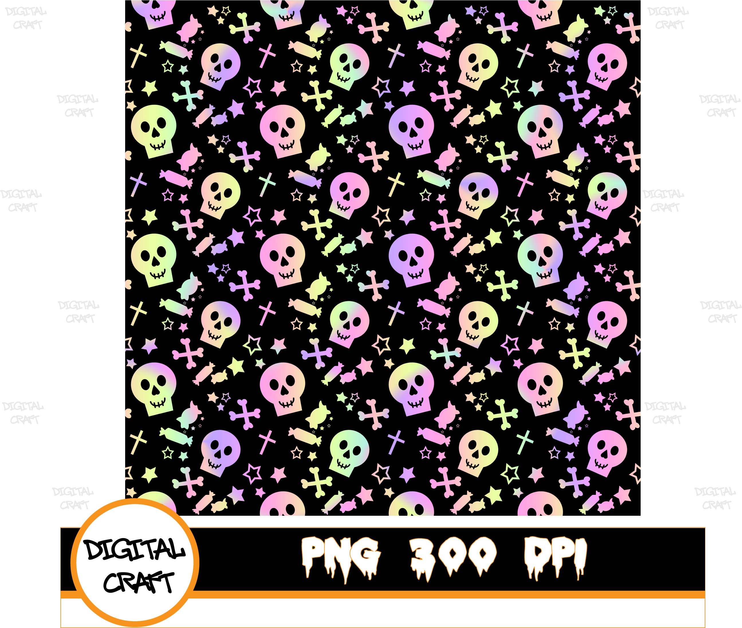 Pastel Goth Seamless Halloween Pattern,Girly Halloween Digit | Inspire ...