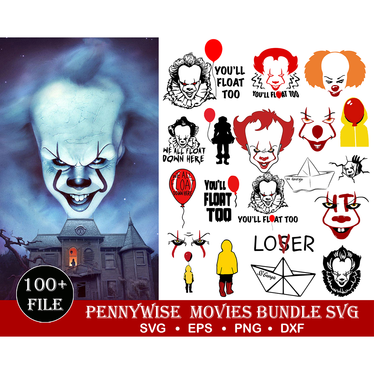 100 IT pennywise Clown Svg Bundle, IT Pennywise Clown Svg, C | Inspire ...