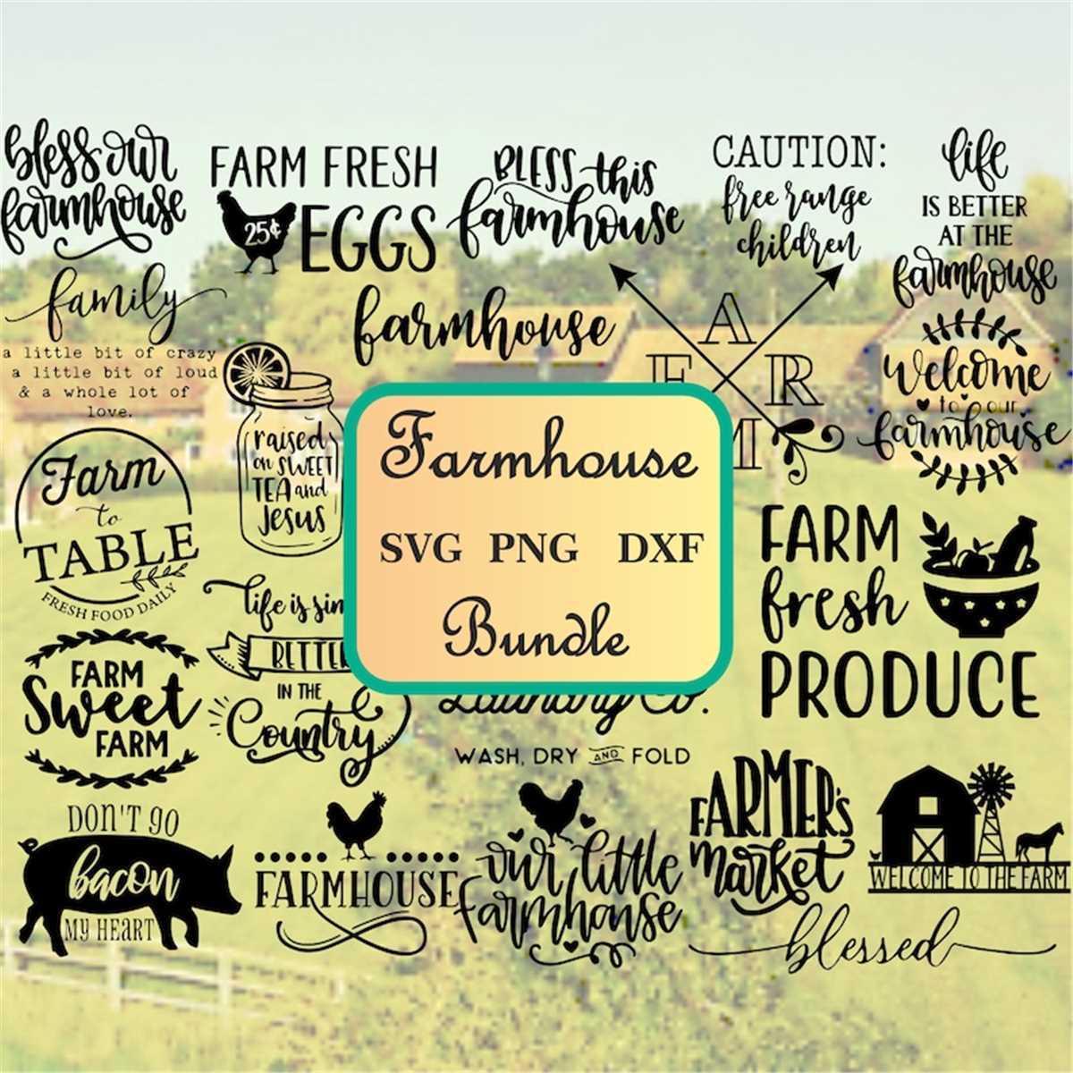 20 SVG/PNG Instant Digital Download Farmhouse Bundle, For Cr | Inspire ...