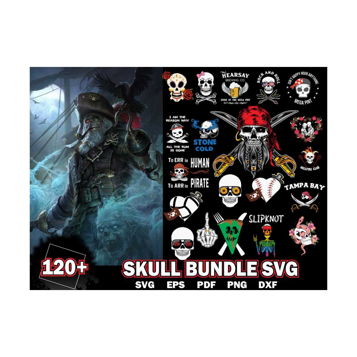 120 Skull Bundle Svg, Skull Svg | Inspire Uplift