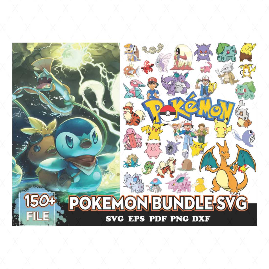 150 Files Pokemon Bundle Svg, Pokemon Svg, Cartoon Svg | Inspire Uplift
