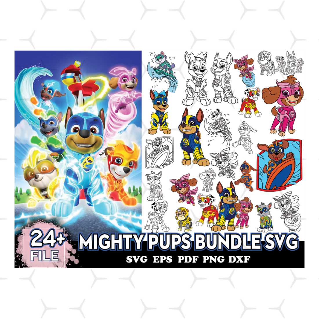24 Mighty Pups Bundle Svg, Paw Patrol Svg, Cartoon Svg | Inspire Uplift