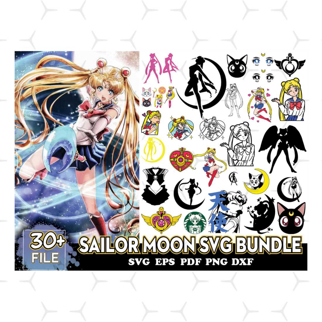 30 Files Sailor Moon Svg Bundle, Sailor Moon Svg, Sailor Moo | Inspire ...