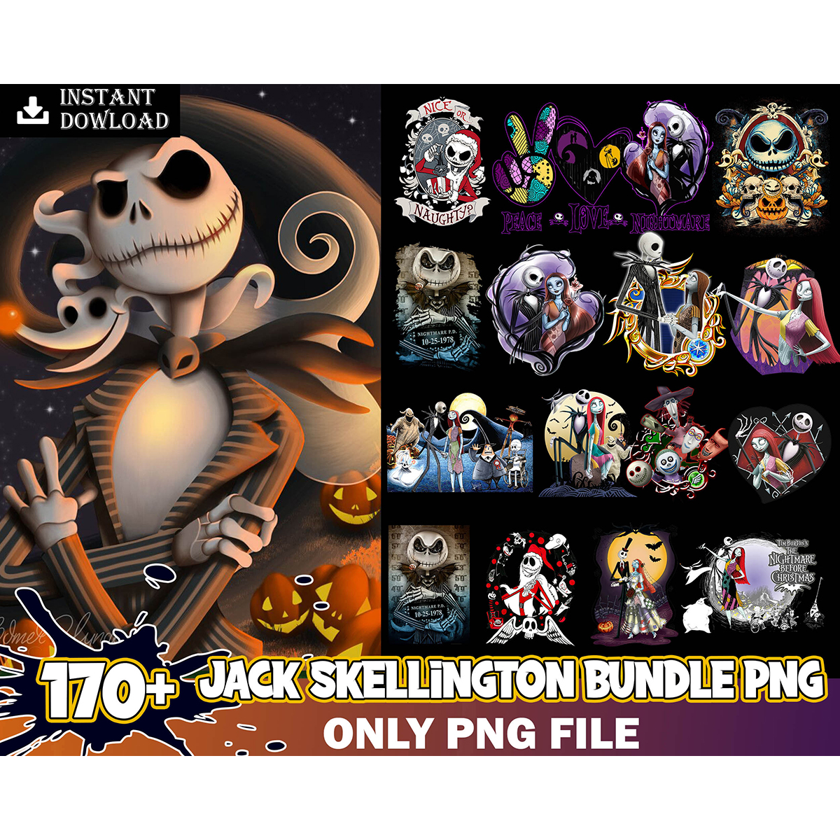 170 Jack Skellington Png Bundle, Horror Movie Png Bundle, Ha | Inspire ...