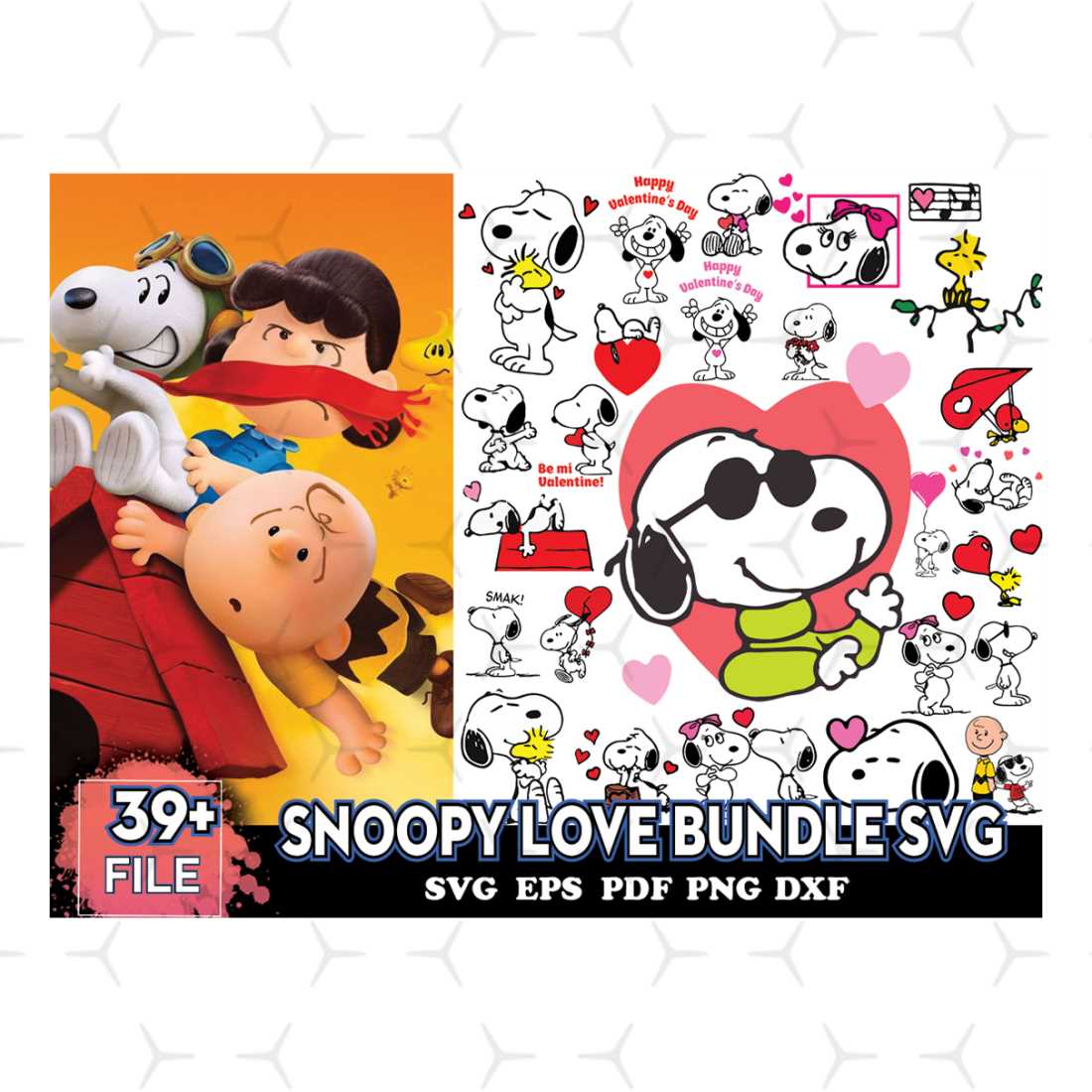 39 Snoopy Love Bundle Svg, Snoopy Svg, Valentine Svg | Inspire Uplift