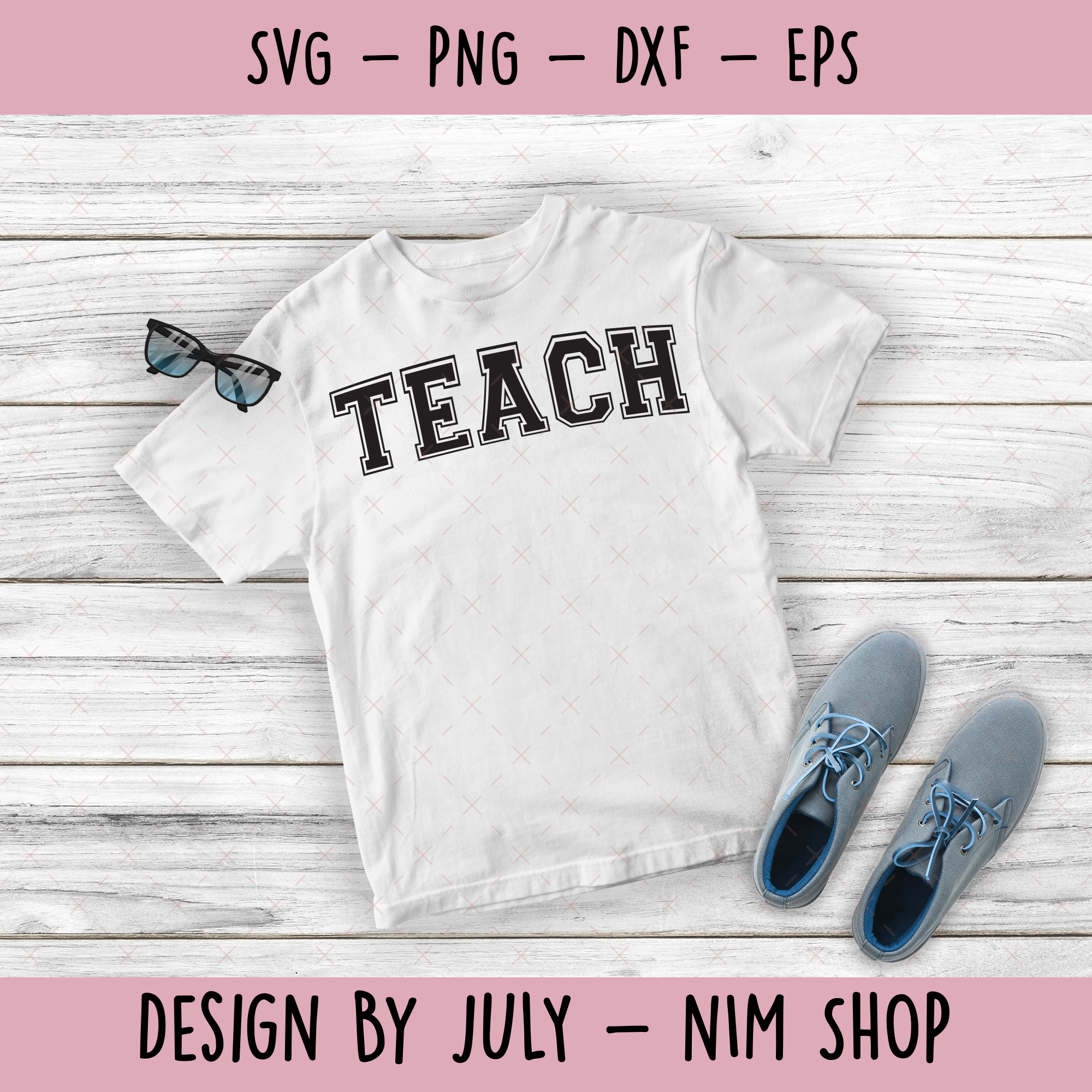 Teach Varsity letters color Design File, Fall printable png - Inspire ...