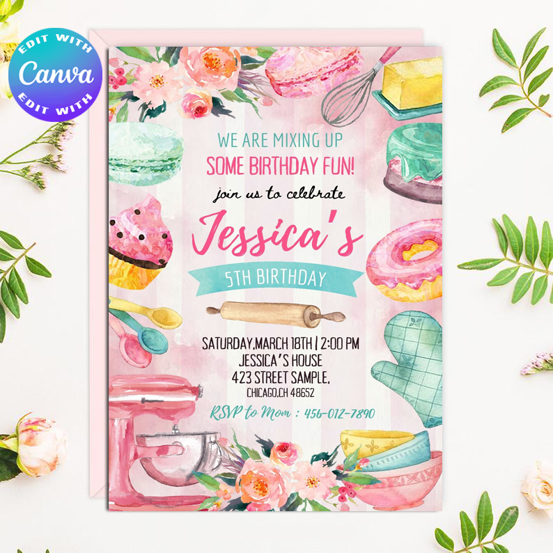 Baking Party Invitation, Baking Party, Baking Birthday Party - Inspire ...