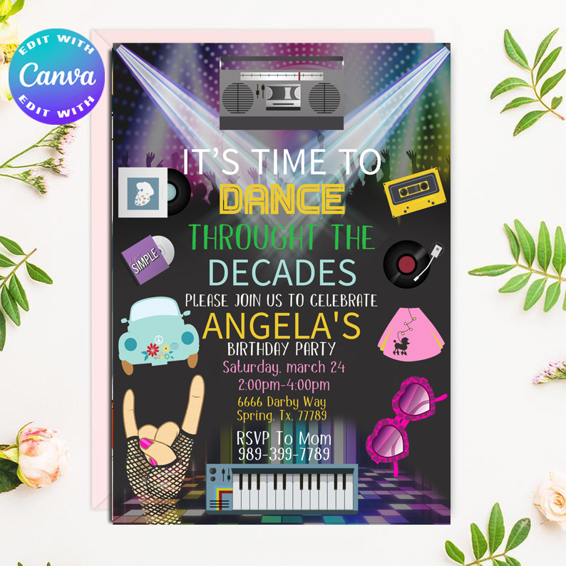 Dance invitation, Dance Party, Dance Birthday, Dance Party I | Inspire ...