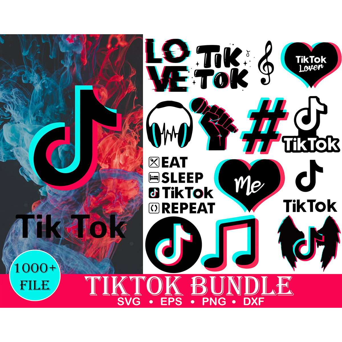 1000 Tik Tok SVG, Tik Tok SVG Bundle, Tiktok Logo, Tiktok Sy - Inspire ...