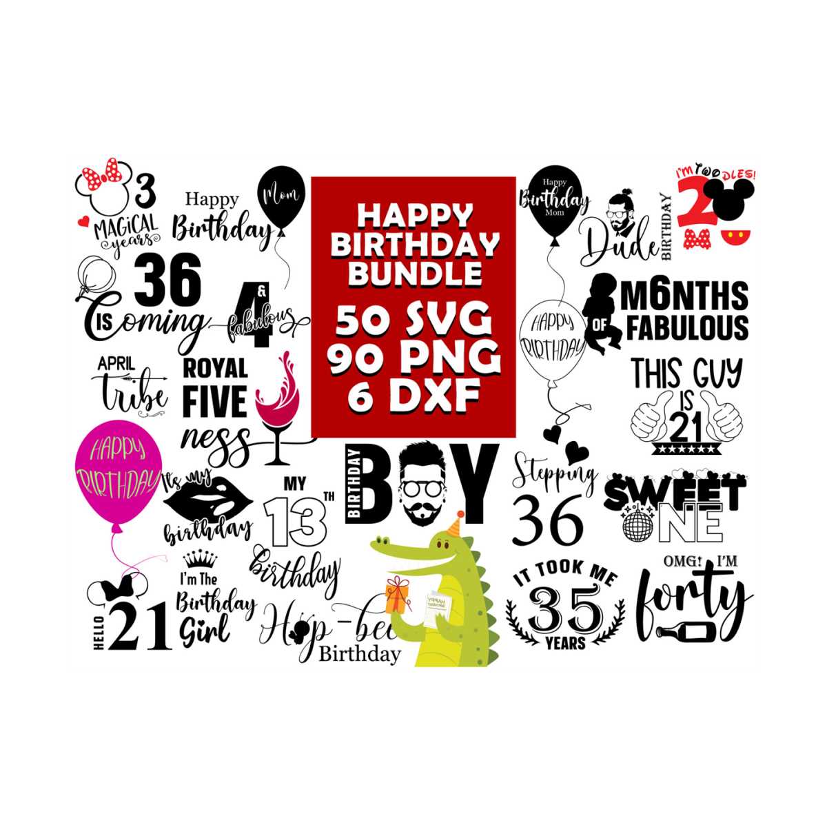 Happy Birthday Bundle Svg, Birthday Svg, New Age Svg, Sweet | Inspire ...