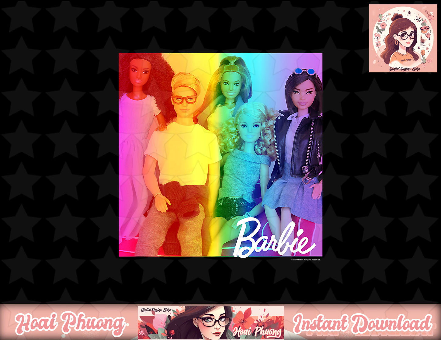 Rainbow Barbie Doll Group png, sublimation copy | Inspire Uplift