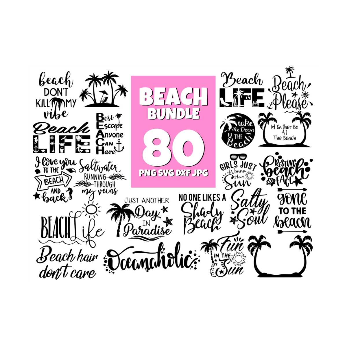 80 Files Beach Bundle Svg, Trending Svg, Beach Svg, Beach Qu | Inspire ...