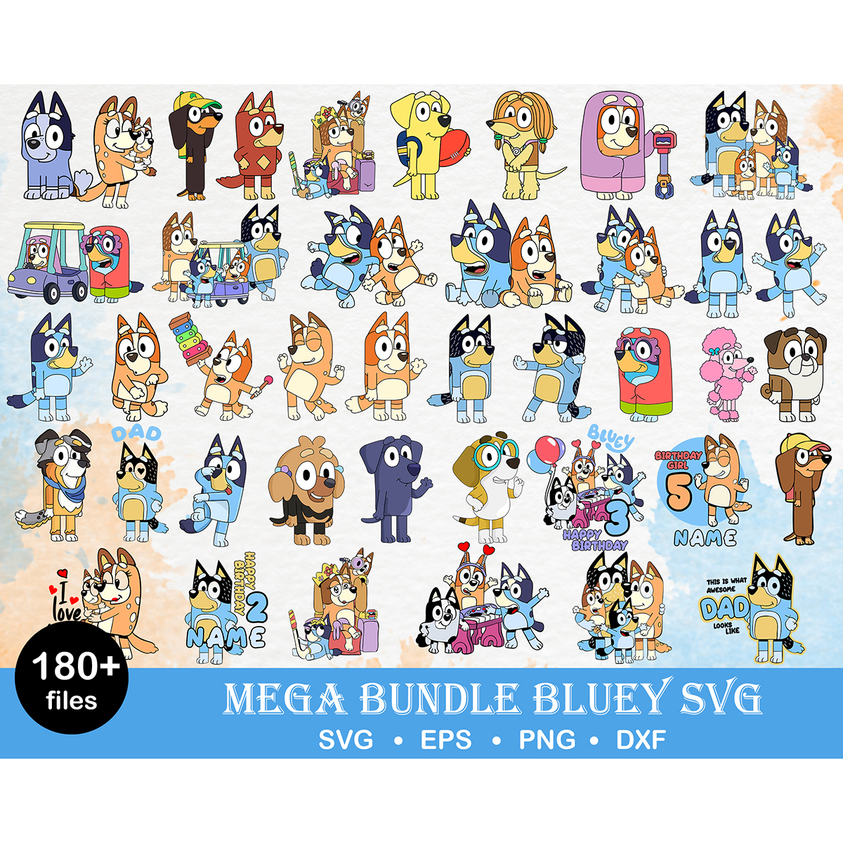 180 Bluey svg, Bluey vector, bluey alphabeth, bluey cutfile, | Inspire ...