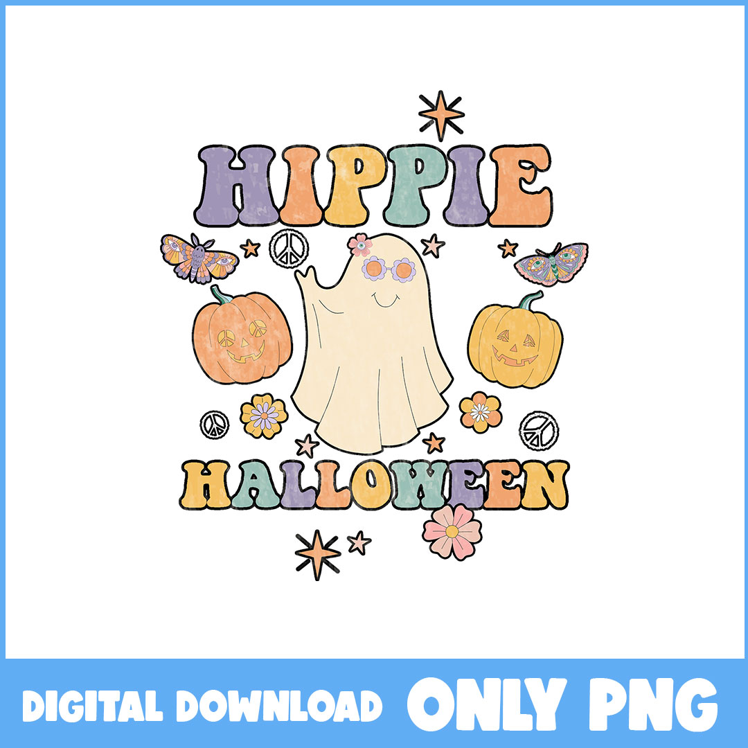 Hippie Halloween Png, Ghost Png, Cute Ghost Png, Retro Hallo | Inspire ...