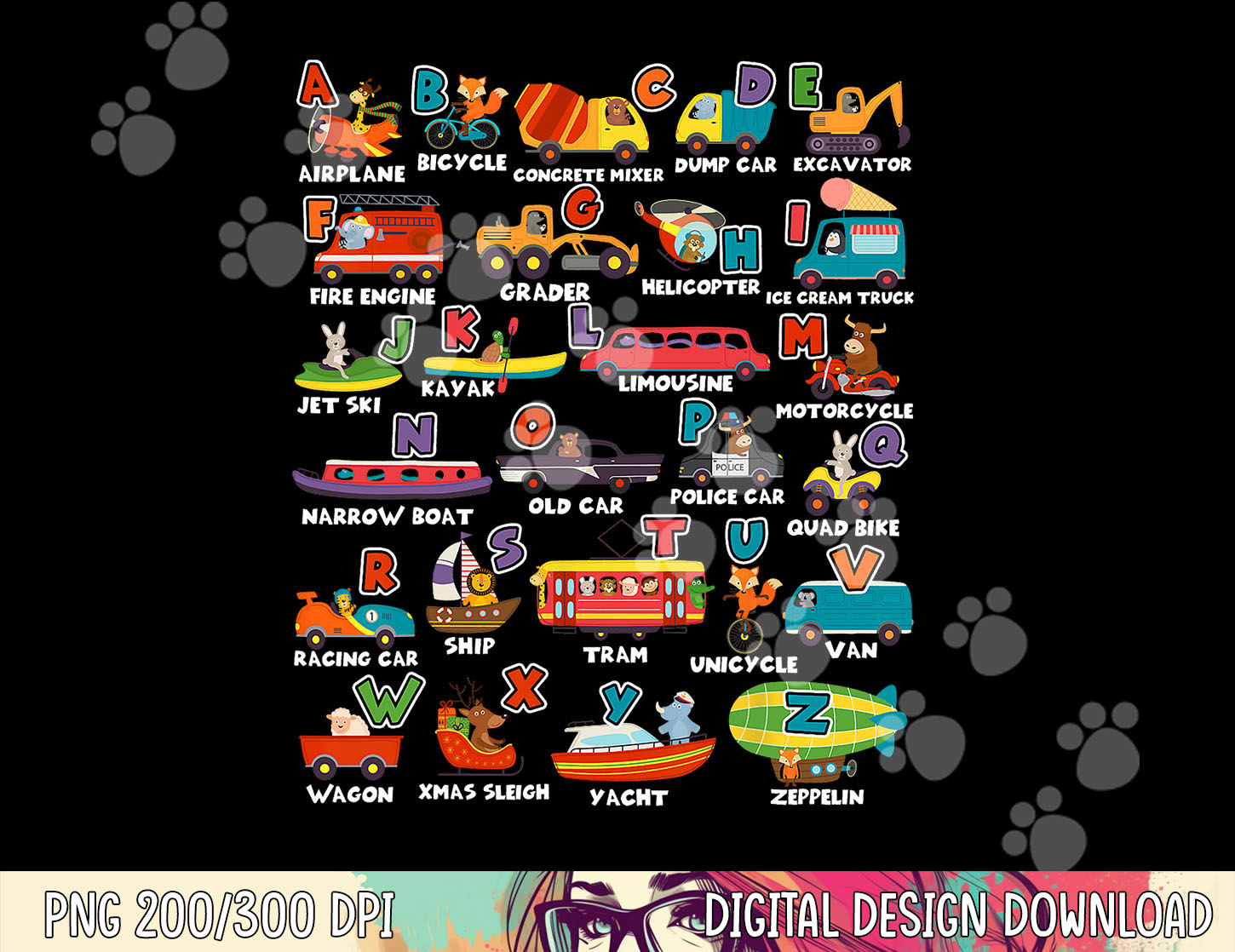 Alphabet Learning Transportation Animal Letter ABCs teacher - Inspire ...