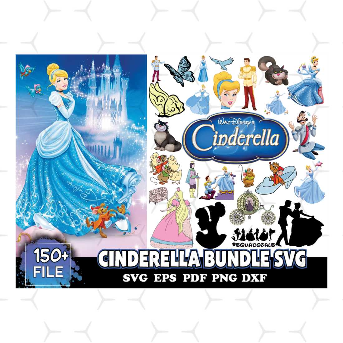 150 Cinderella Bundle Svg, Disney Svg, Cinderella Svg - Inspire Uplift