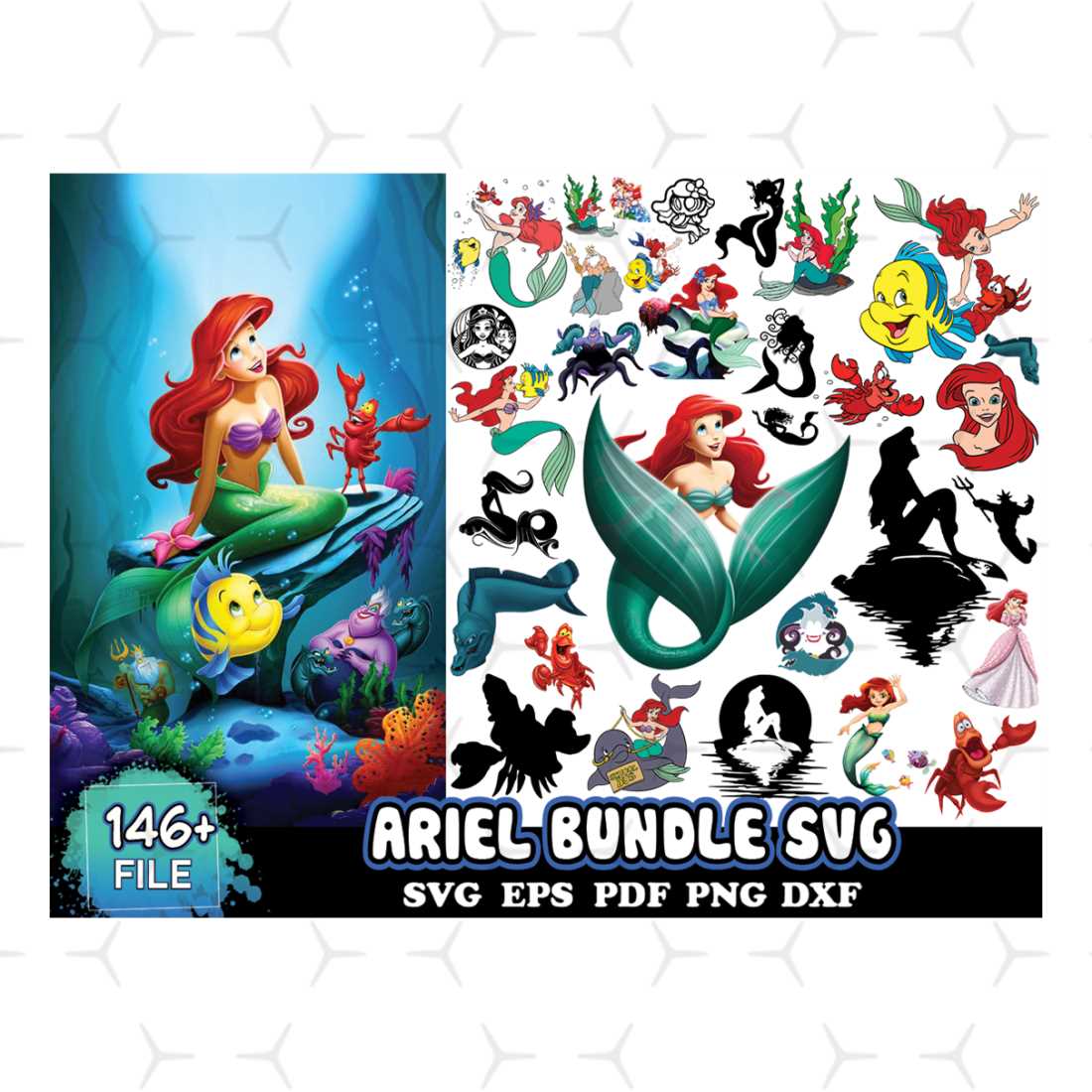 146 Ariel Bundle Svg, Princess Svg, Ariel Svg, Disney Svg | Inspire Uplift