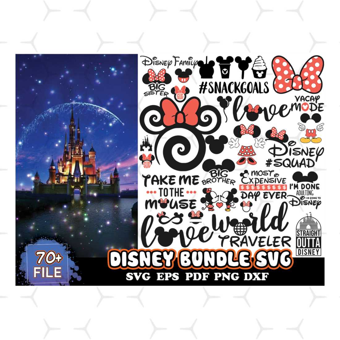 70 Disney Bundle Svg, Mickey Svg, Disney Svg - Inspire Uplift