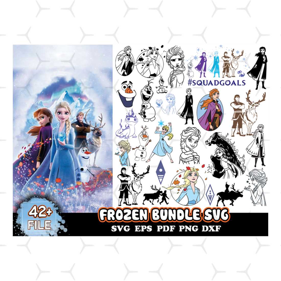 42 Frozen Bundle Svg, Disney Svg, Frozen Cartoon Svg - Inspire Uplift